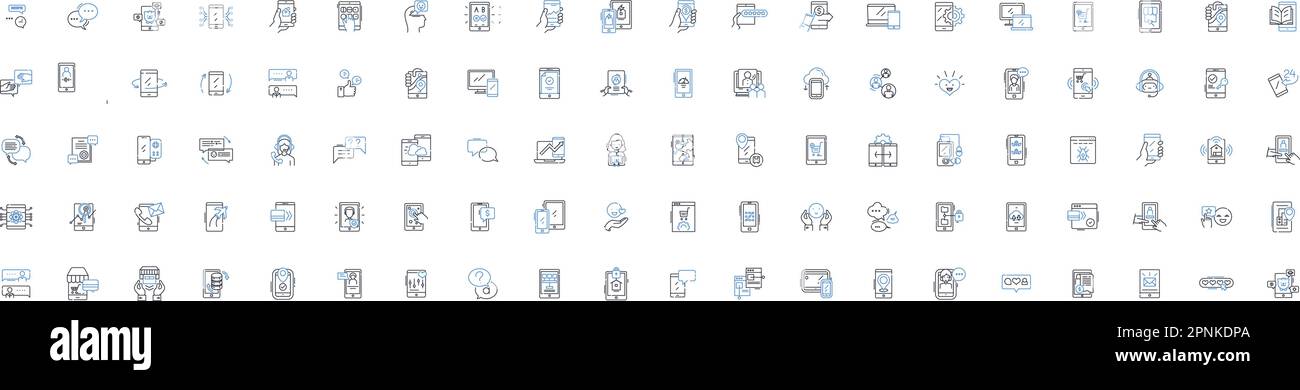 Digital innovation line icons collection. Disruption, Advancement ... Digital innovation line icons collection. Disruption, Advancement ...