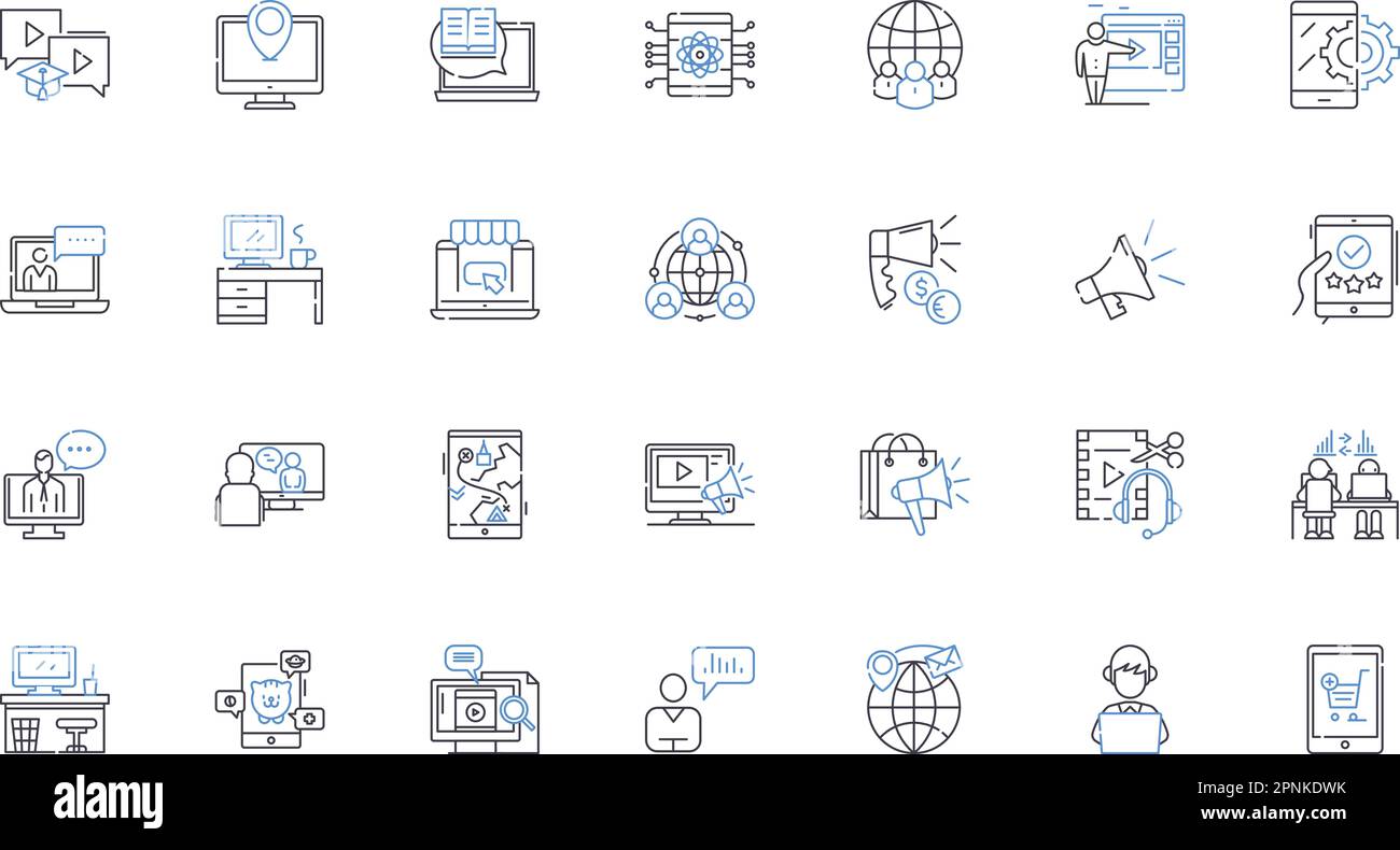 Connected culture line icons collection. Collaboration, Nerking ...