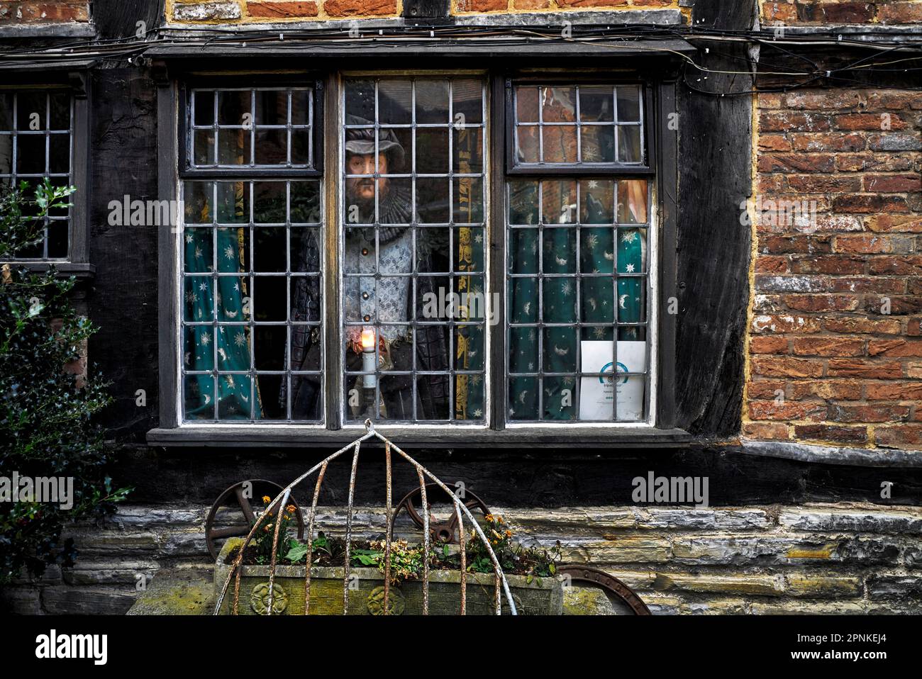 Tudor World museum alleyway with a spooky figure in the window ...