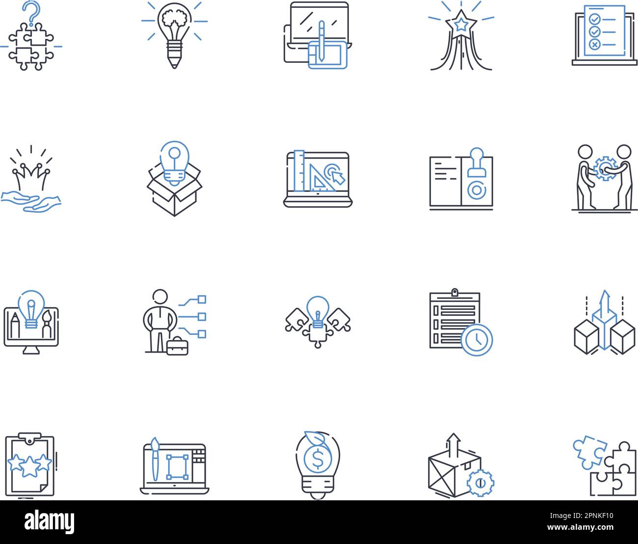Content marketing line icons collection. Strategy, Engagement ...