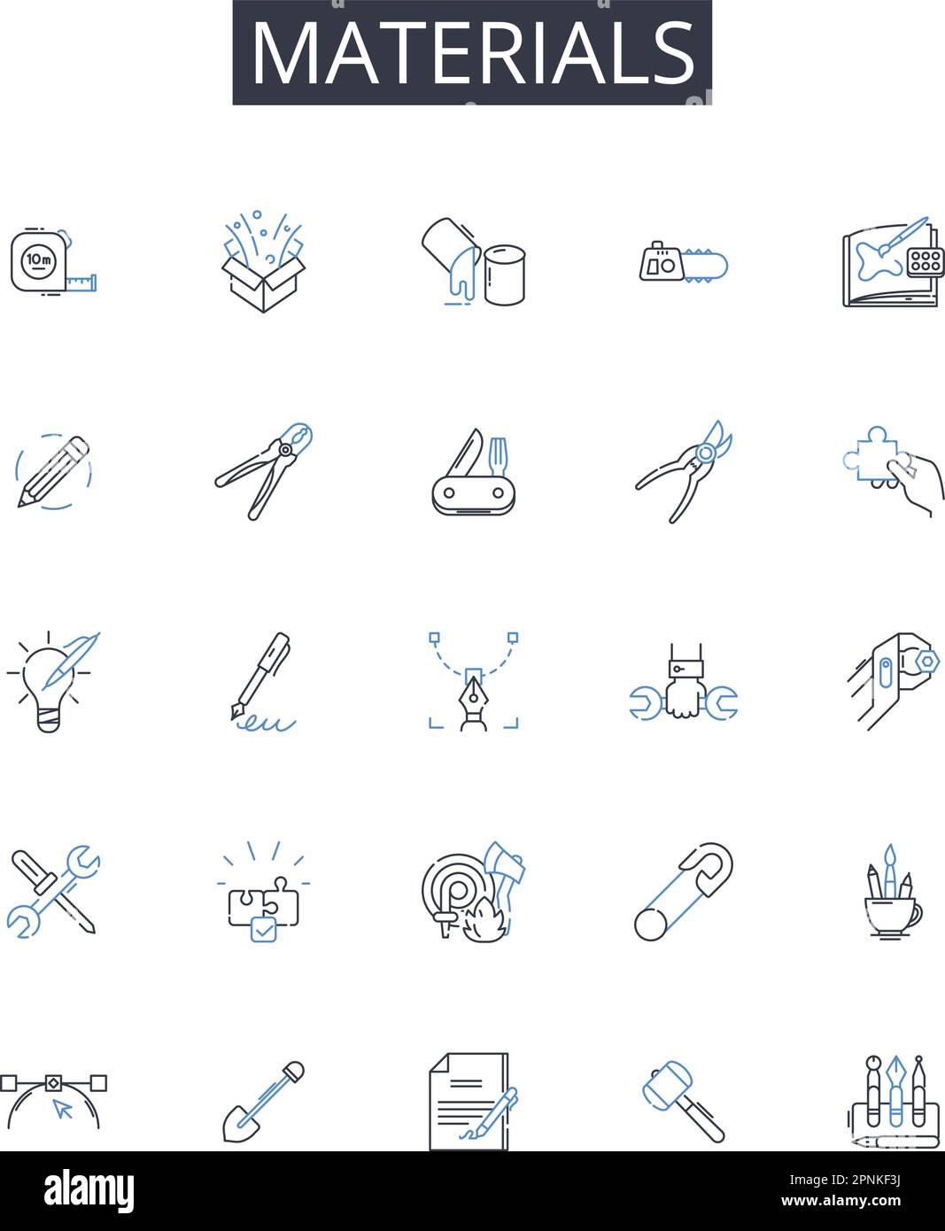 Materials line icons collection. Comestibles, Ingredients, Elements ...