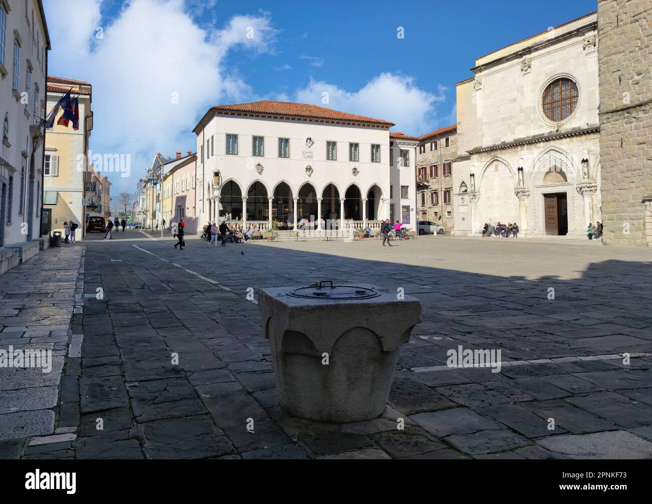 Tito Square the main square of Koper,Slovenia surrounded by palaces ...