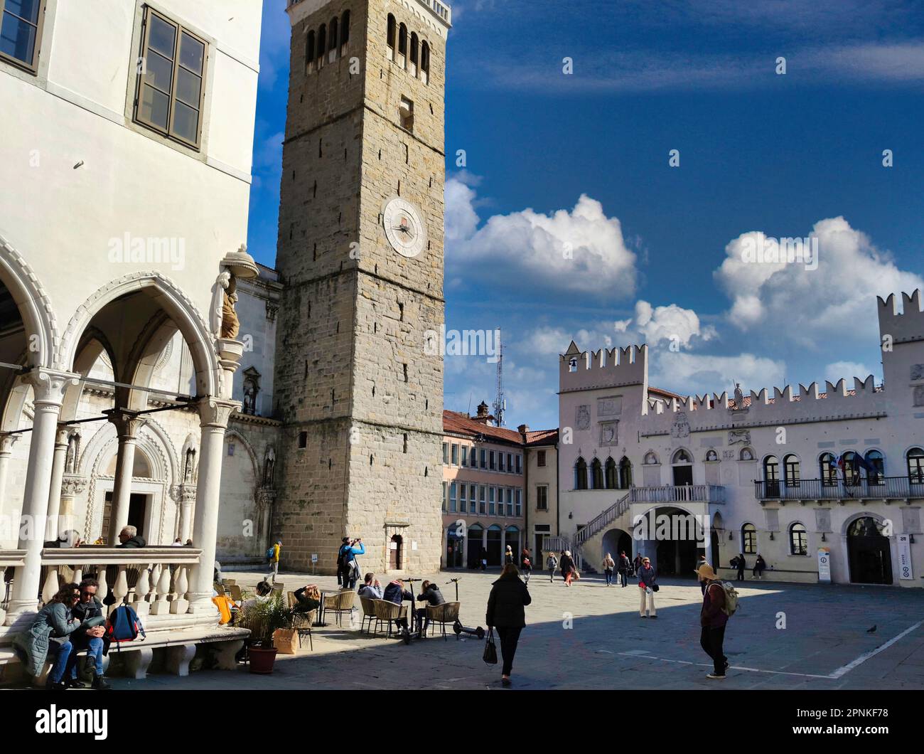 Tito Square the main square of Koper,Slovenia surrounded by palaces ...