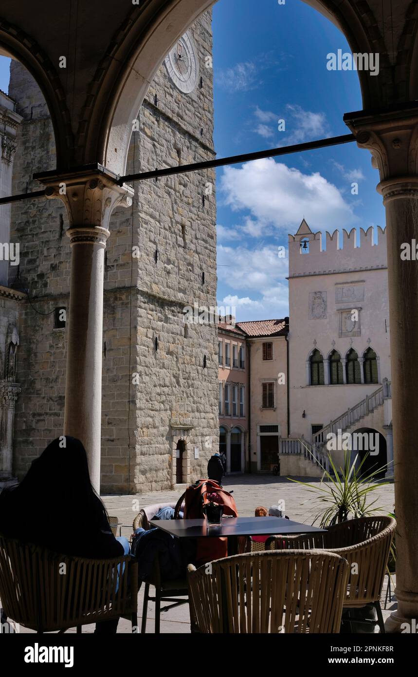 Tito Square the main square of Koper,Slovenia surrounded by palaces ...