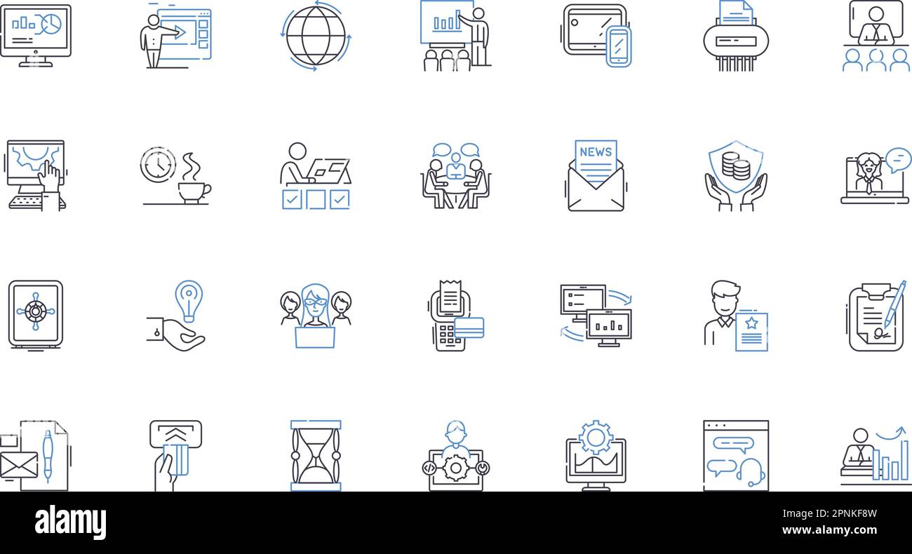 Consortium combine line icons collection. Collaboration, Alliance ...