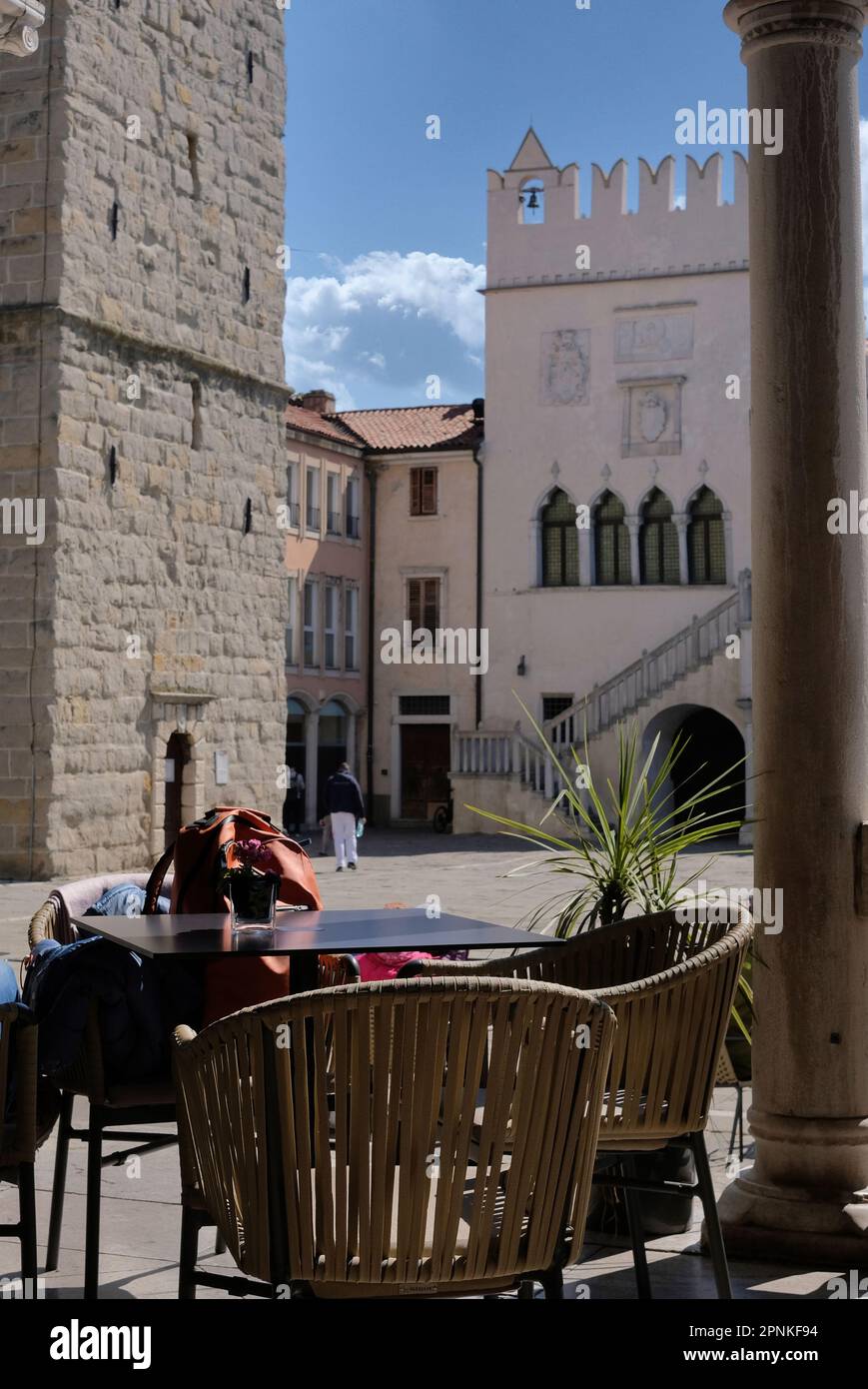 Tito Square the main square of Koper,Slovenia surrounded by palaces ...