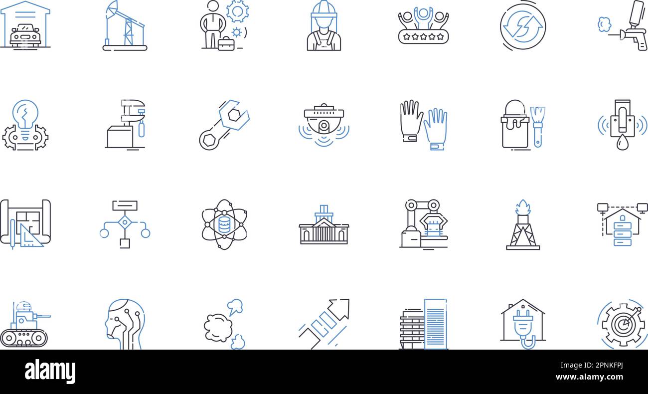 Construction companies line icons collection. Builders, Contractors ...