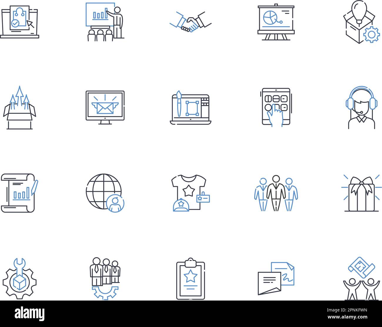 Revenue Generation Line Icons Collection Strategies Marketing Planning Sales Analytics