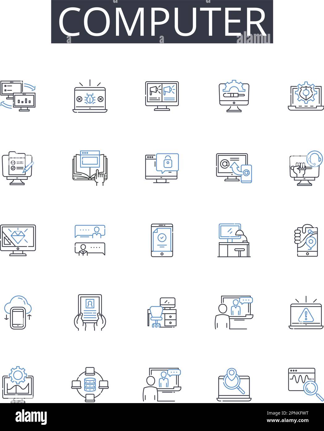 Computer line icons collection. Transformation, Adaptation, Resilience ...