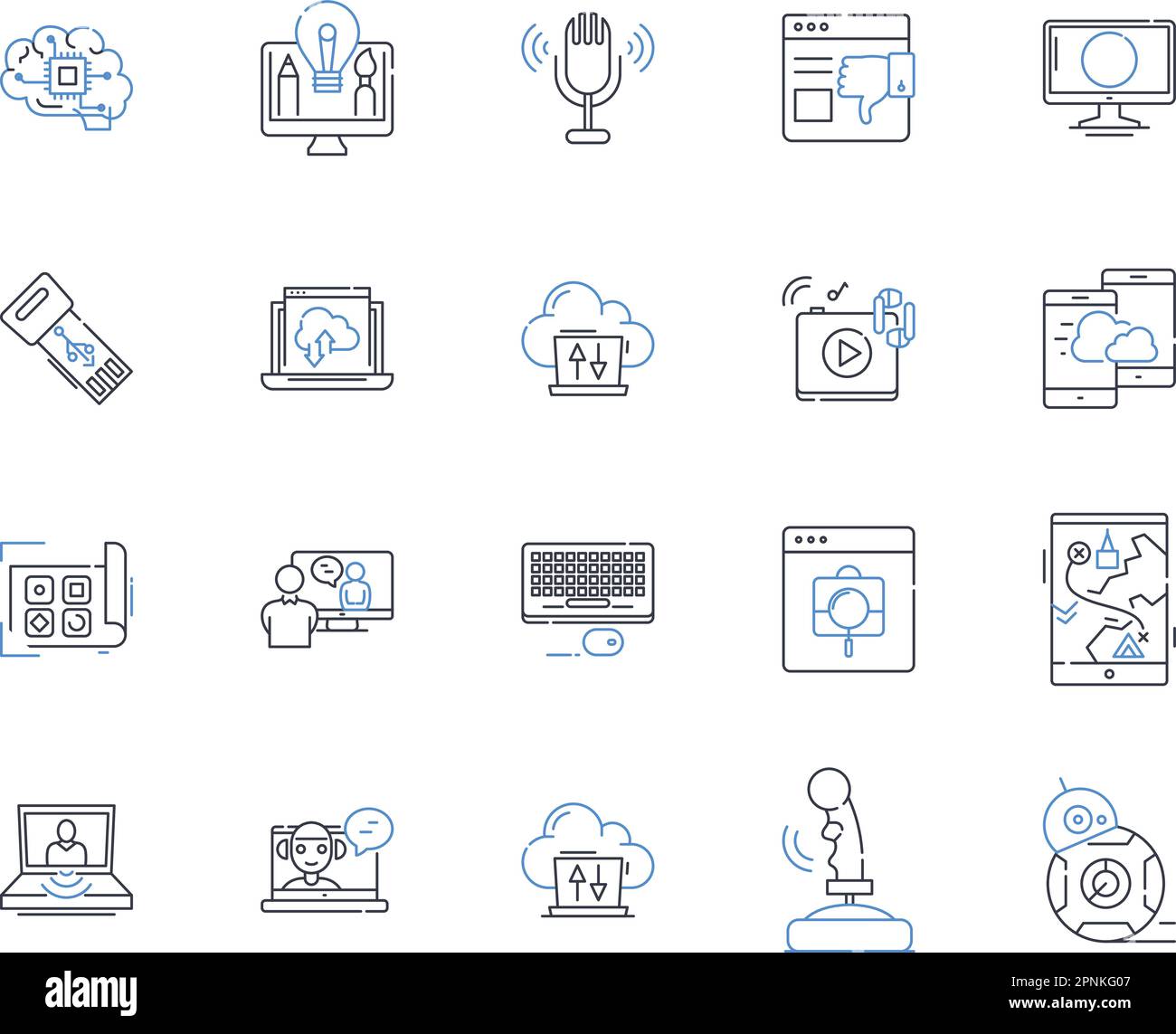 Text analytics outline icons collection. NLP, Sentiment, Semantics ... Text analytics outline icons collection. NLP, Sentiment, Semantics ...