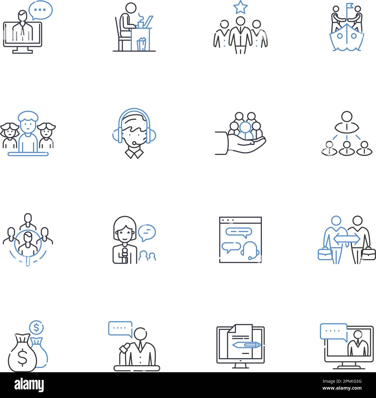 Staffing line icons collection. Recruitment, Placement, Employee ... Staffing line icons collection. Recruitment, Placement, Employee ...