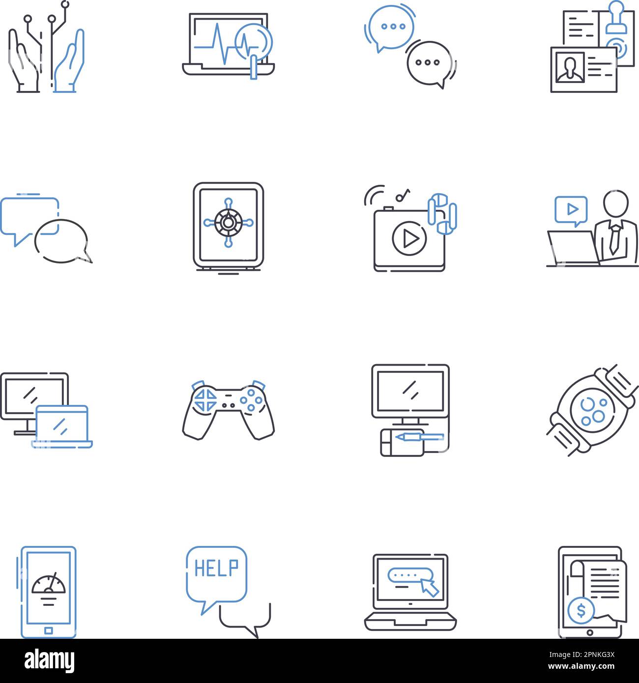 Business development line icons collection. Strategy, Nerking ...