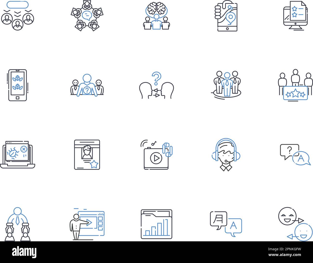 Contact line icons collection. Dialogue, Communication, Connection, Nerk, Interface, Exchange ...