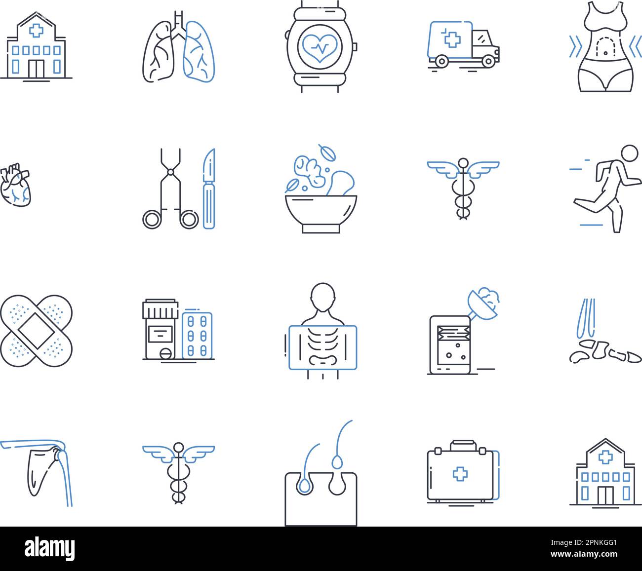 Health screening line icons collection. Preventive, Diagnostics ...
