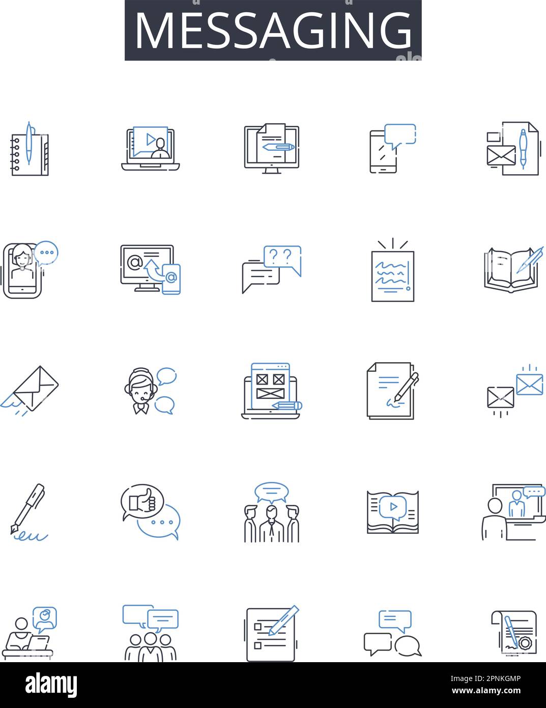 Messaging line icons collection. Chatting, Correspondence ... Messaging line icons collection. Chatting, Correspondence ...