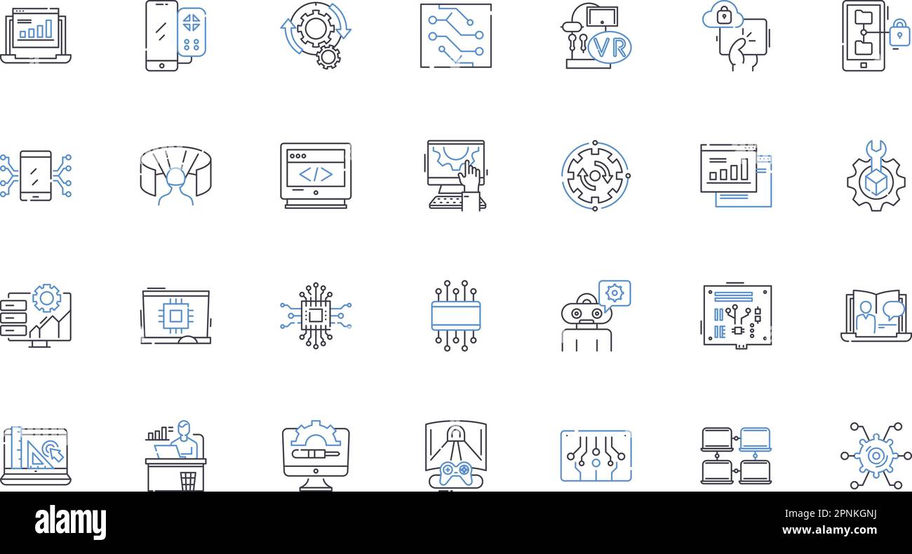 Reading perusing line icons collection. Luminous, Perspectives ...