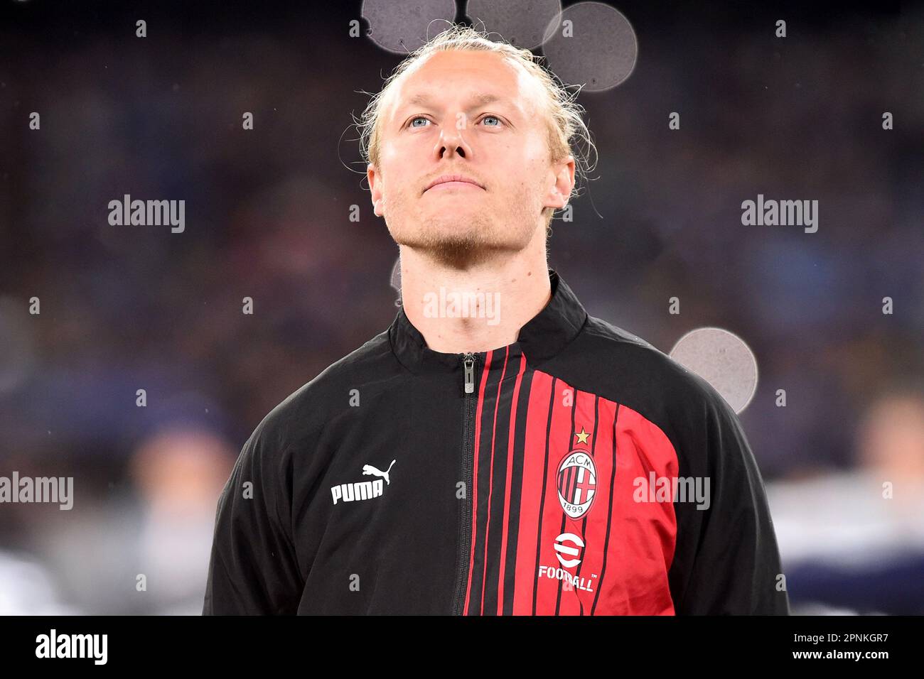 Naples, Italy. 18 Apr, 2023. Simon Kjaer of AC Milan during the Uefa ...