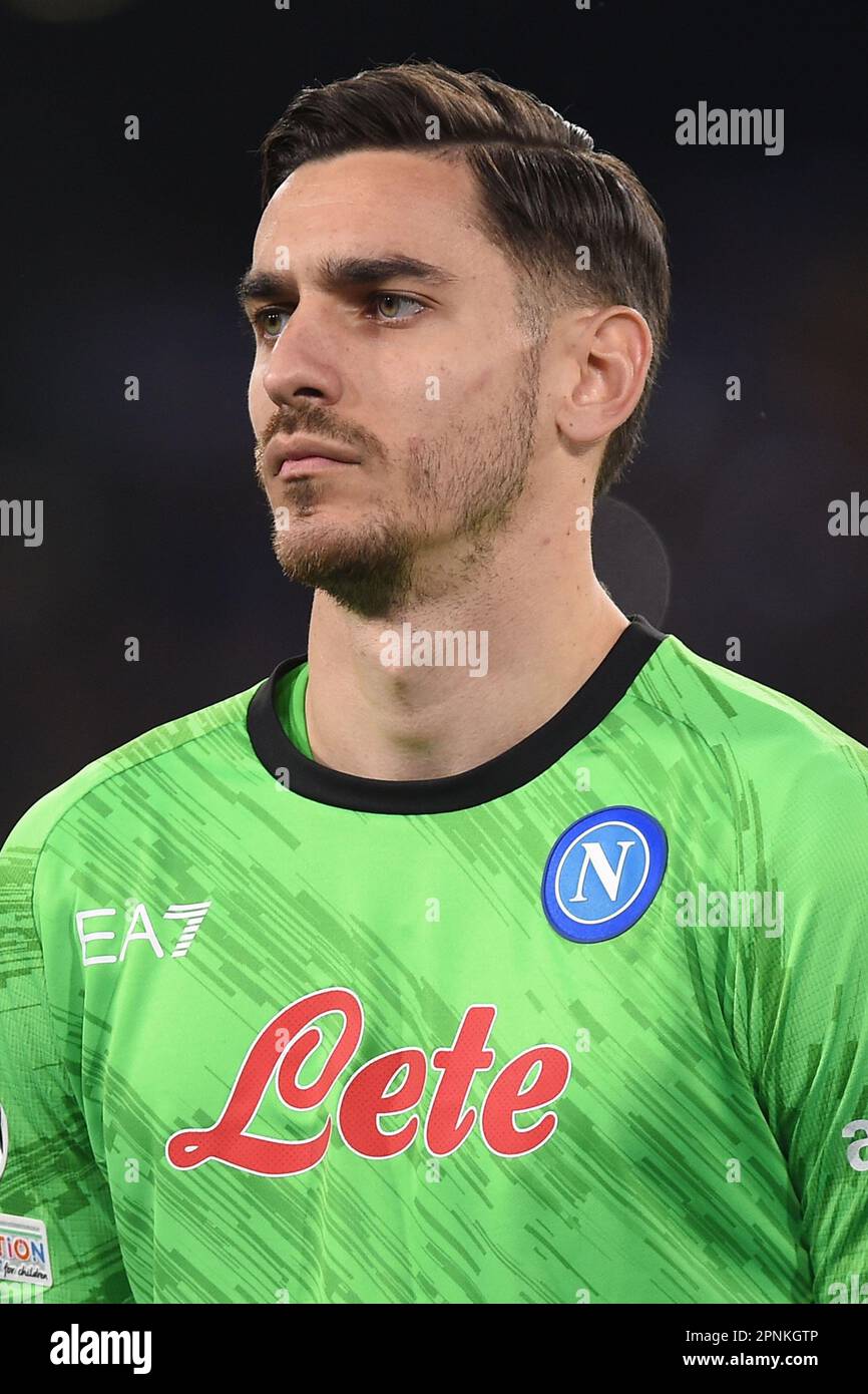 Naples, Italy. 18 Apr, 2023. Alex Meret of SSC Napoli during the Uefa ...