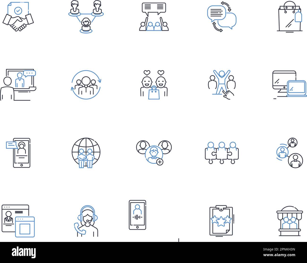 Customer support line icons collection. Assistance, Service, Help ...