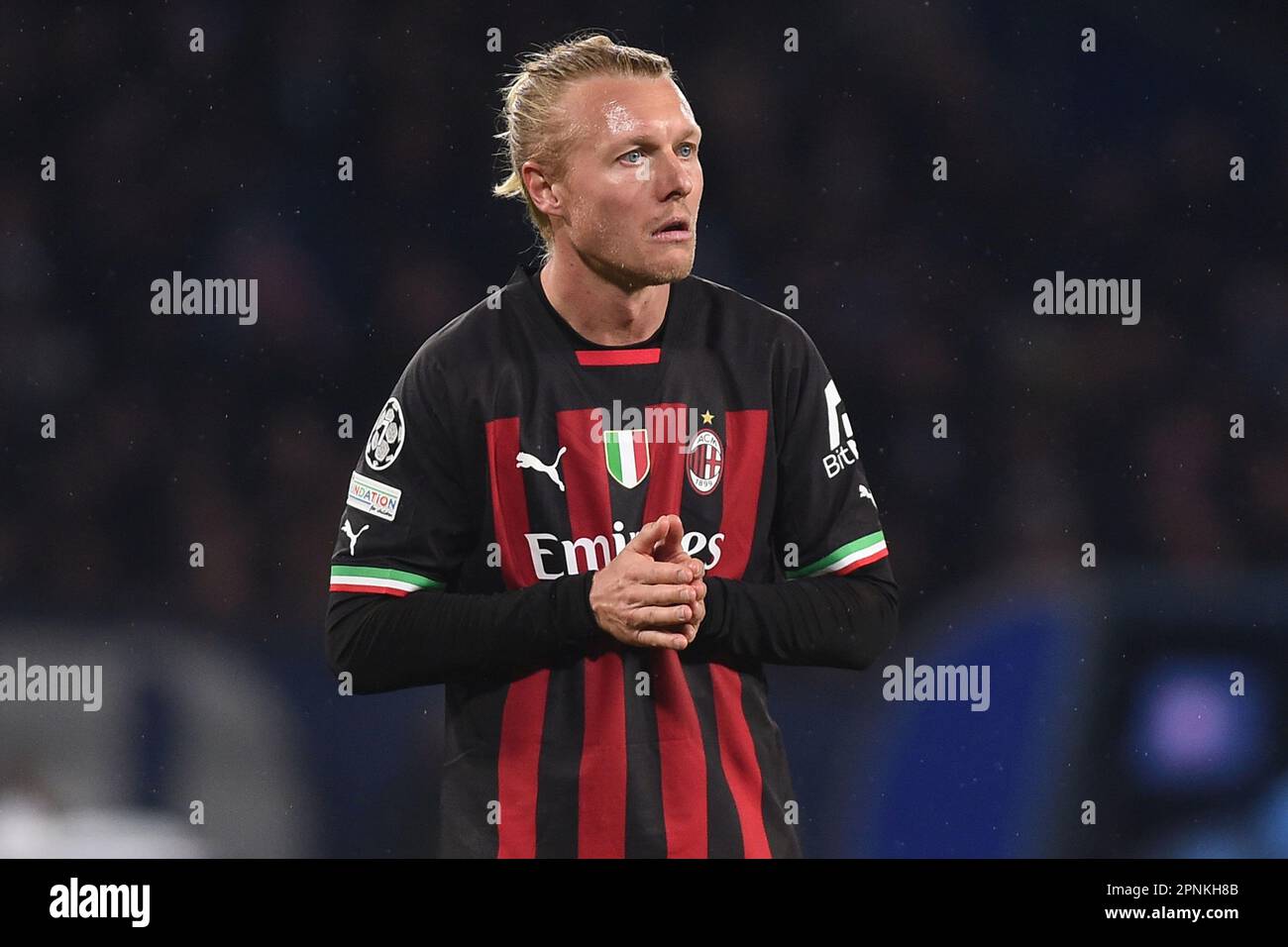 Naples, Italy. 18 Apr, 2023. Simon Kjaer of AC Milan during the Uefa ...
