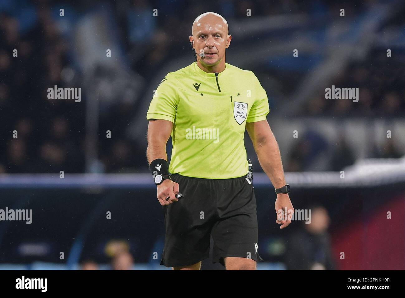 Naples, Italy. 18 Apr, 2023. Referee Szymon Marciniak during the UEFA ...
