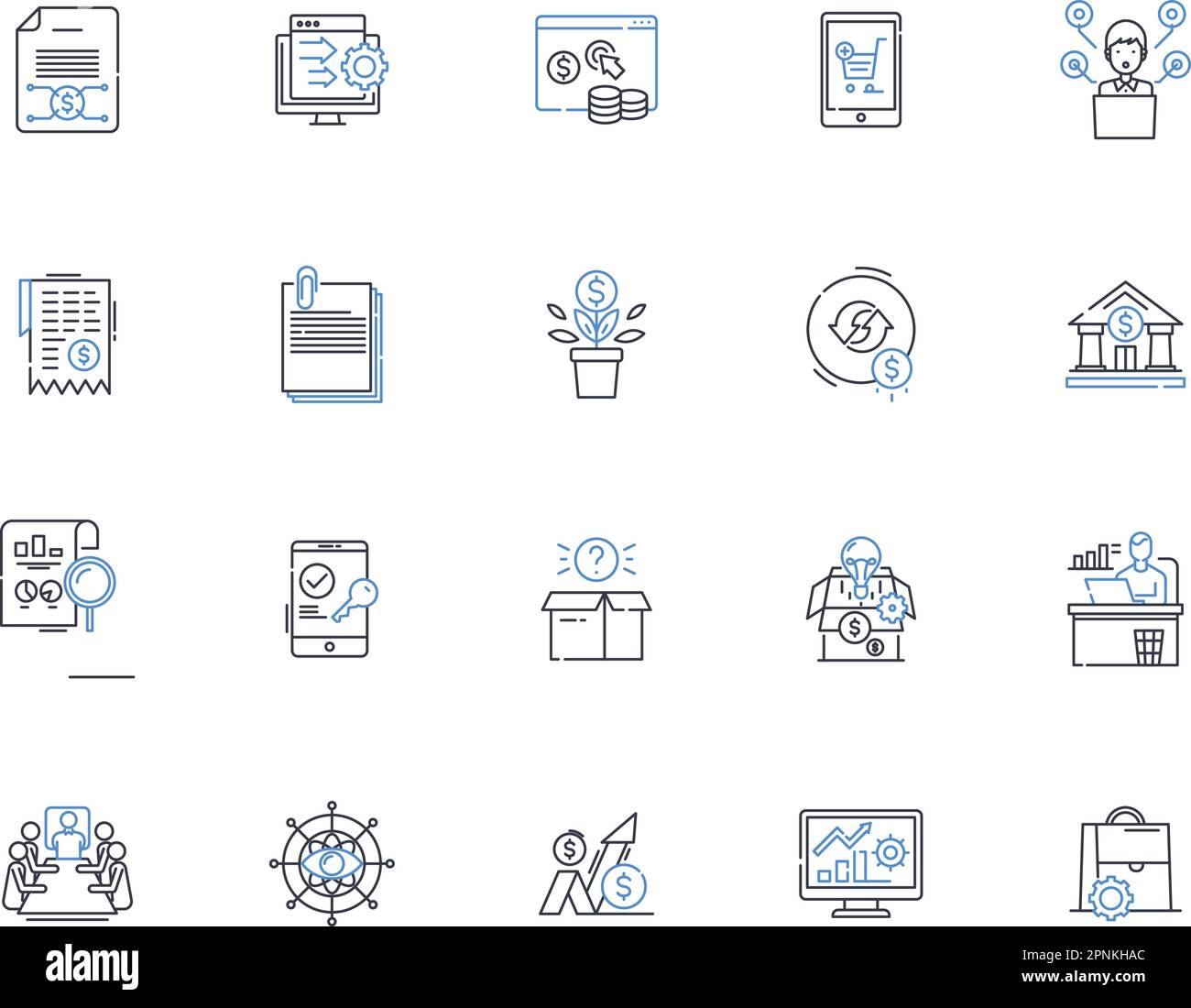 Capital Estimation Line Icons Collection Budgeting Valuation Investment Calculation