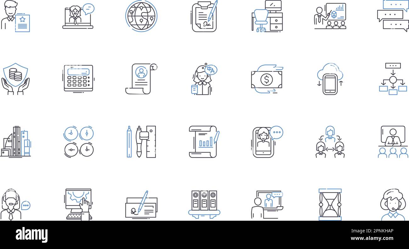 Consortium guidance line icons collection. Collaboration, Partnership ...