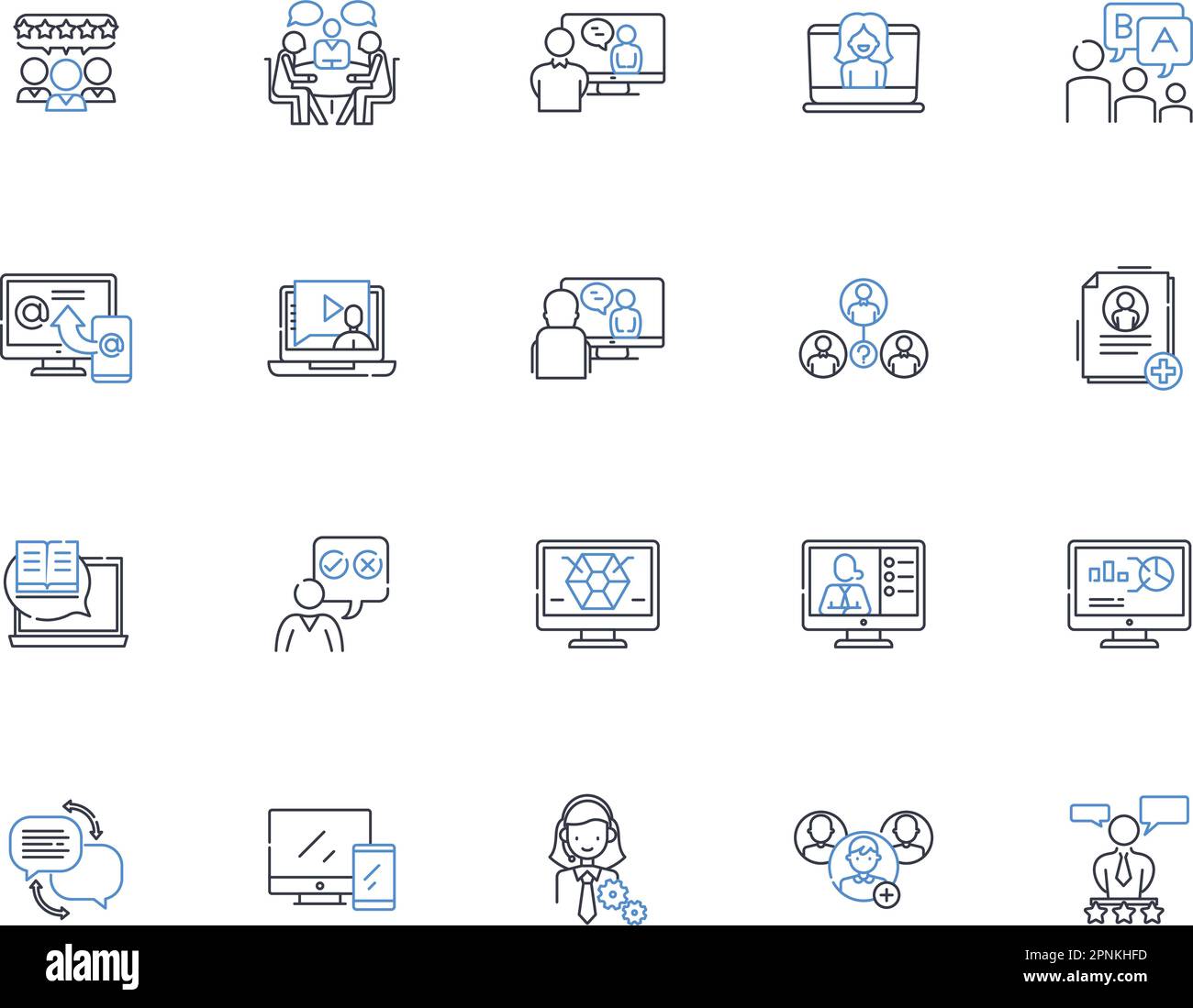 Prattling parents line icons collection. Gossip, Nattering, Chatter ...