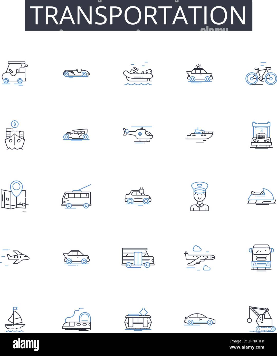 Transportation Line Icons Collection Assertion Expression Communication Declaration