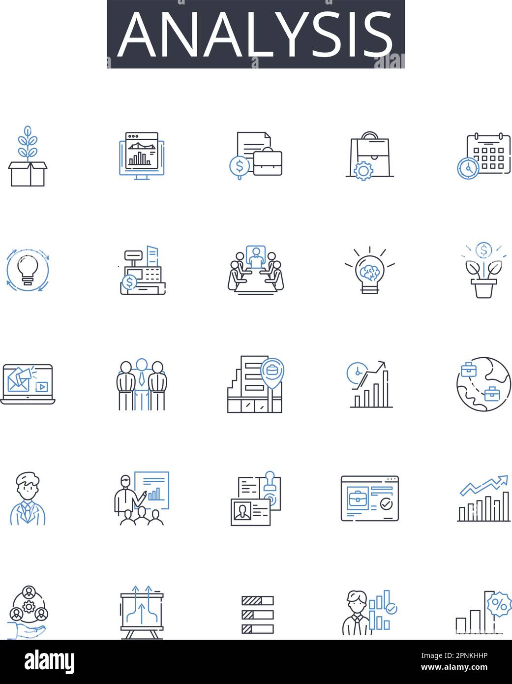 Analysis Line Icons Collection Evaluation Assessment Appraisal