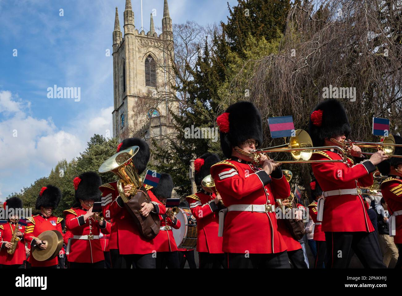 Windsor, UK. 8th April, 2023. The Band of the Coldstream Guards returns ...