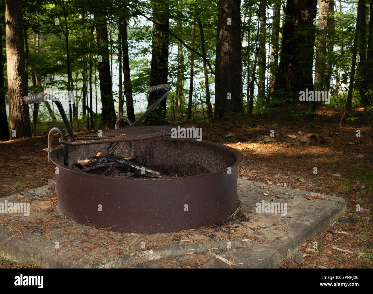 Old campfire ring at North Carolina's Jordan Lake Stock Photo - Alamy