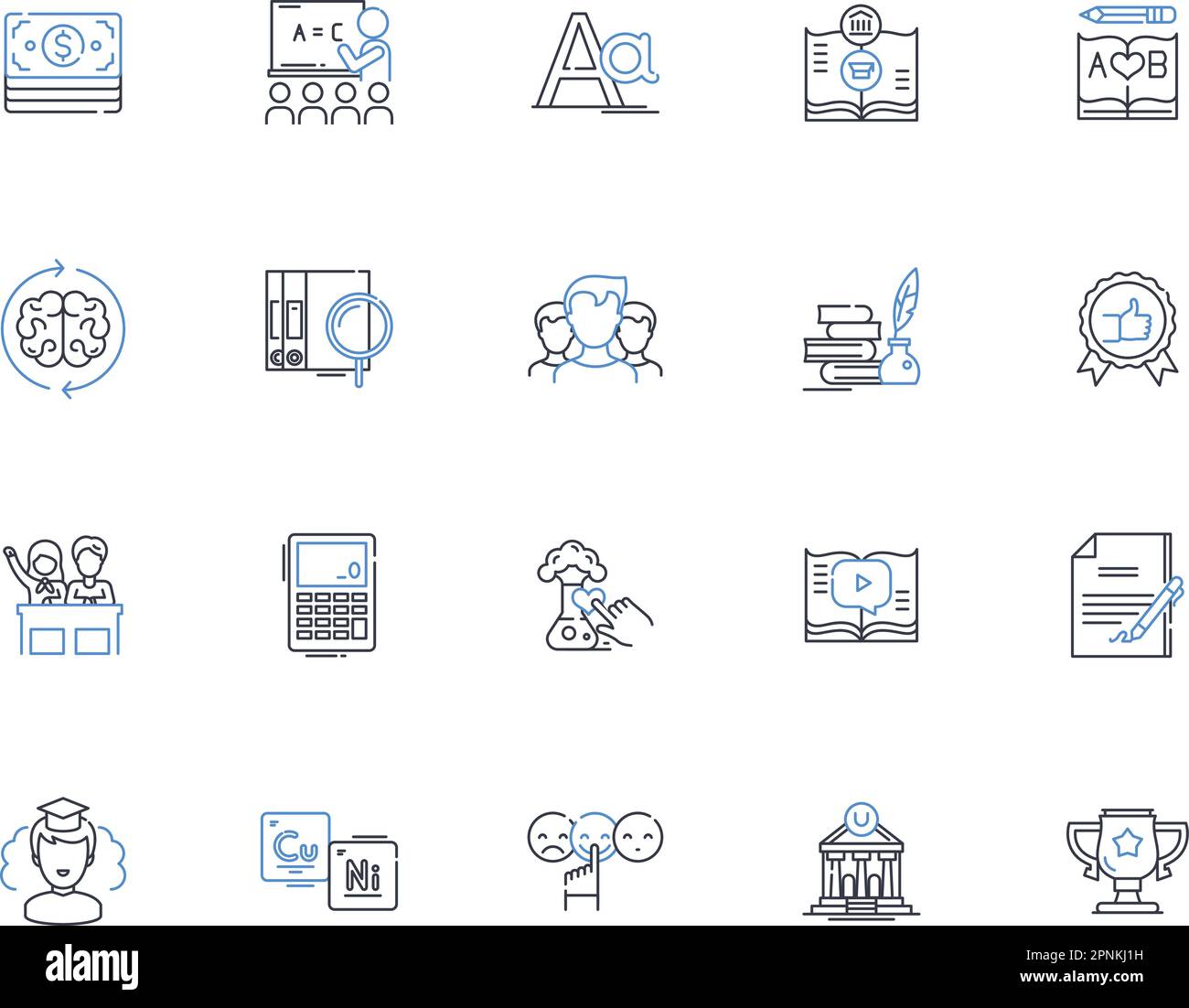 Education line icons collection. Learning, Knowledge, Wisdom ...