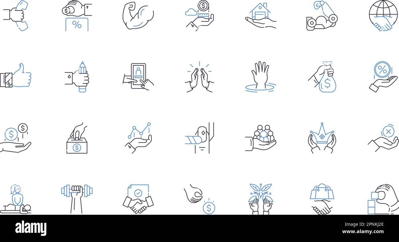 Flourishing line icons collection. Prosperity, Success, Growth ...