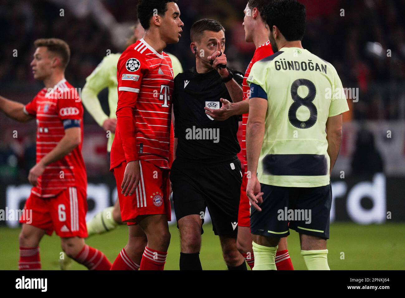 Munich, Bavaria, Germany. 19th Apr, 2023. Referee CLÃ‰MENT TURPIN ...