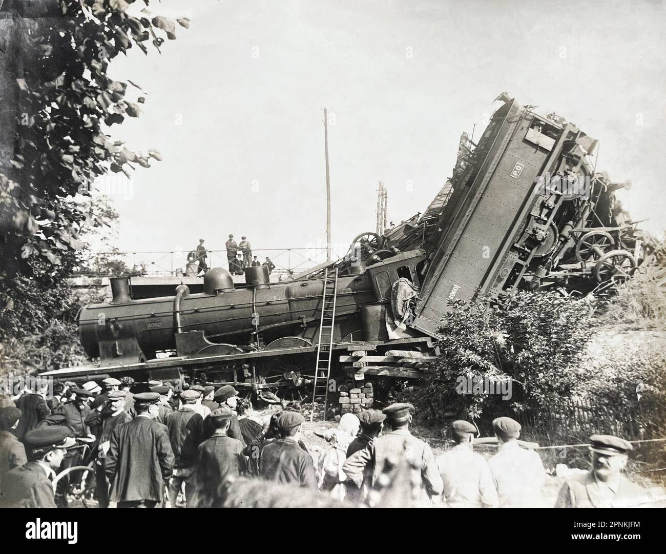 French Train Crash, ca 1900 Stock Photo - Alamy