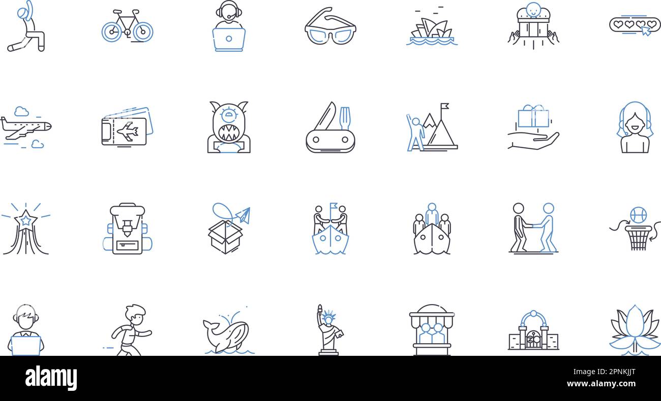 Conservation-focused travel line icons collection. sustainable, eco ...