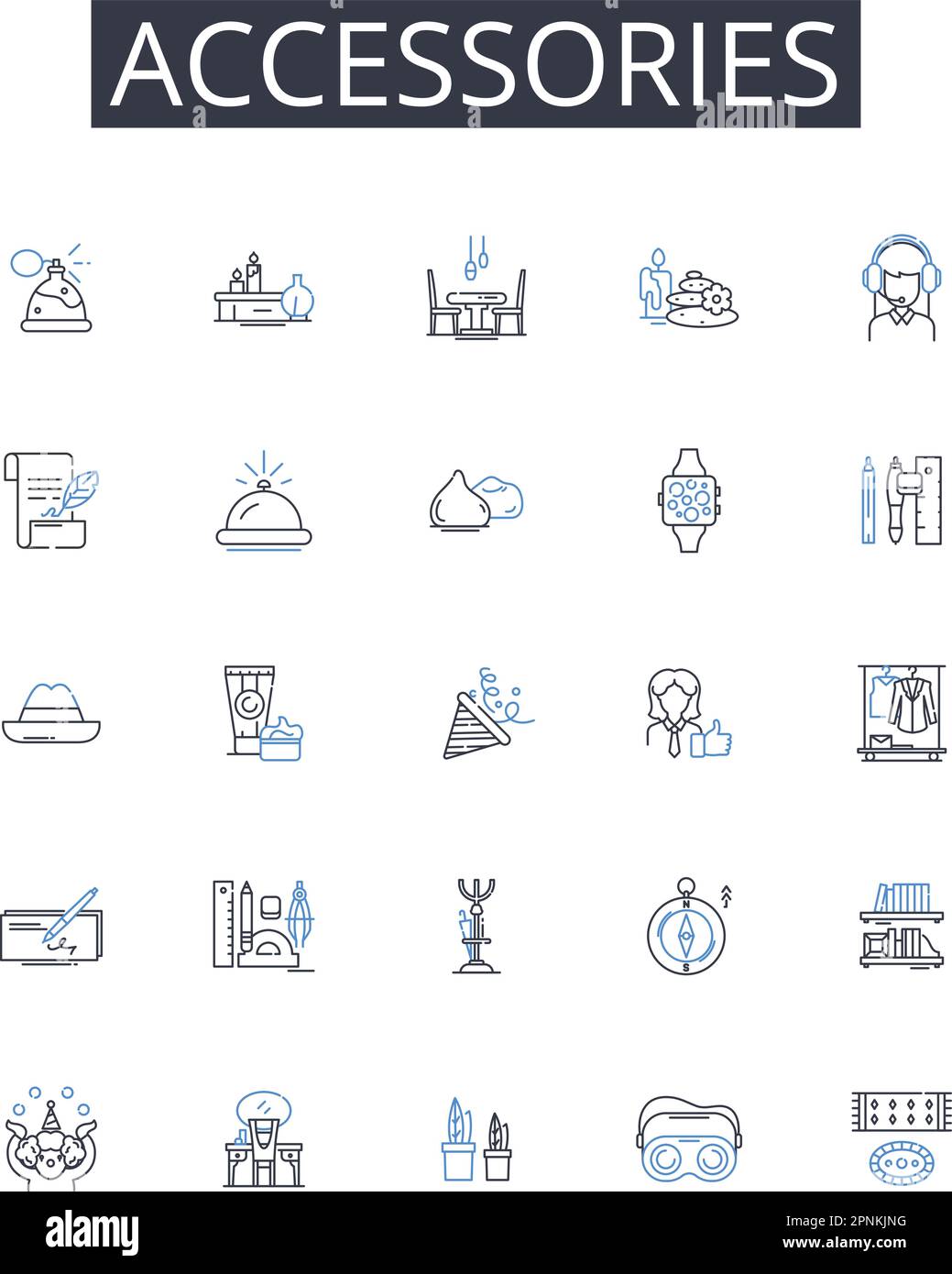 Accessories line icons collection. Profit, Competition, Free-market ...