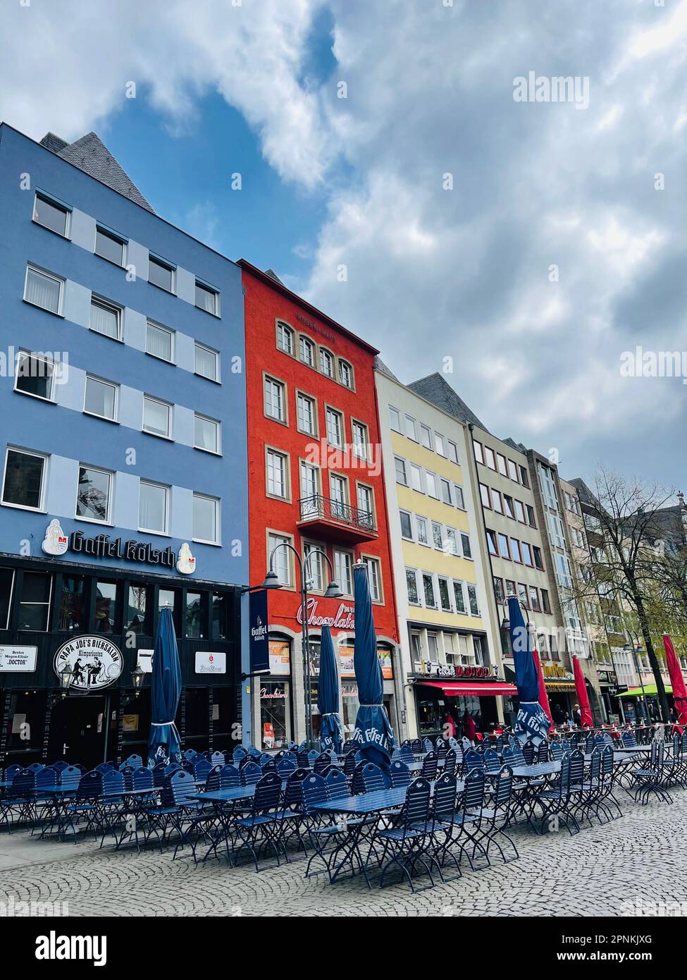 old market square with historic statue in Koln. Visit Germany Stock ...
