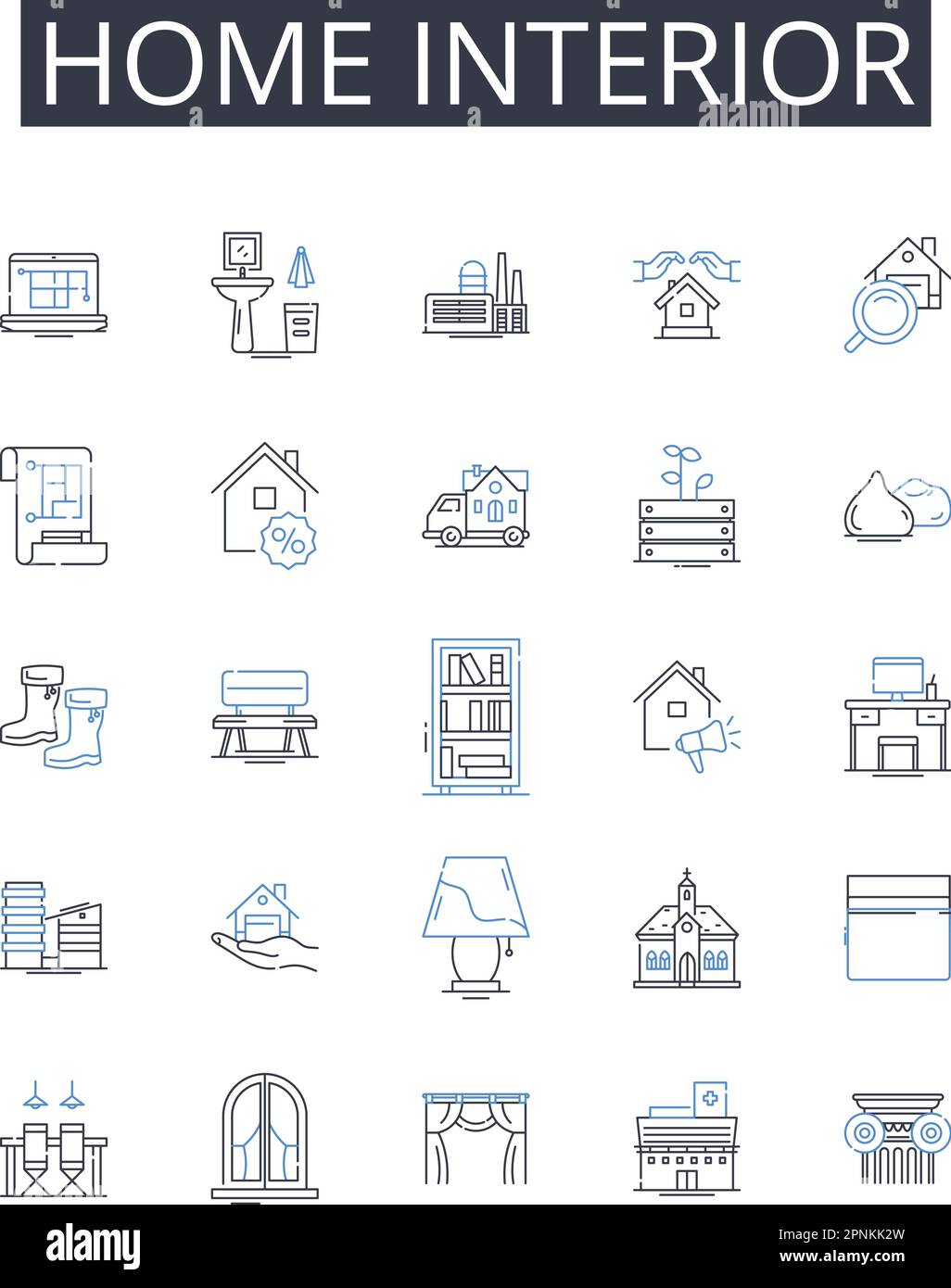 Home interior line icons collection. Hops, Ale, Beer, Malt, Yeast ...