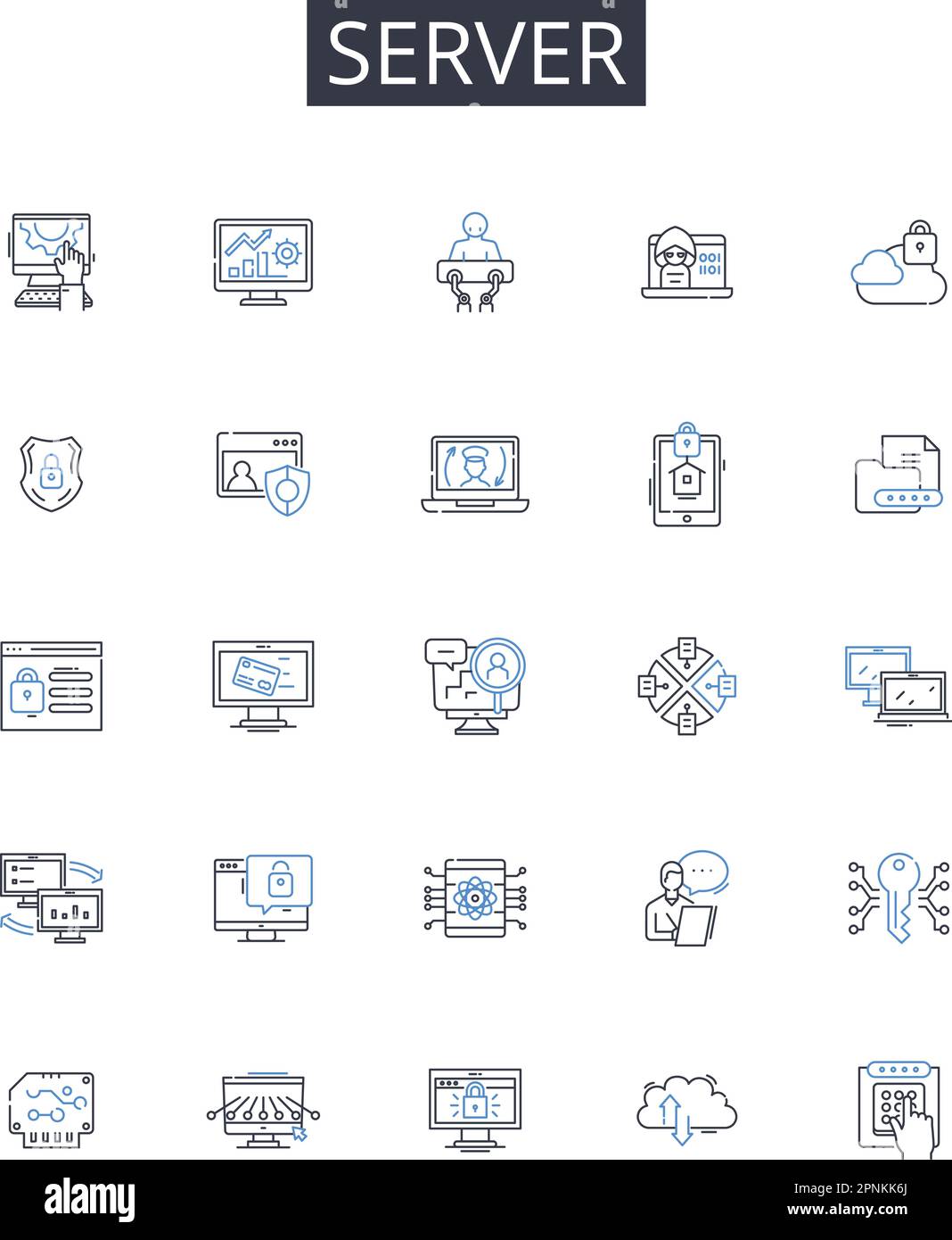Server Line Icons Collection Host Node Machine Platform Computer 4049