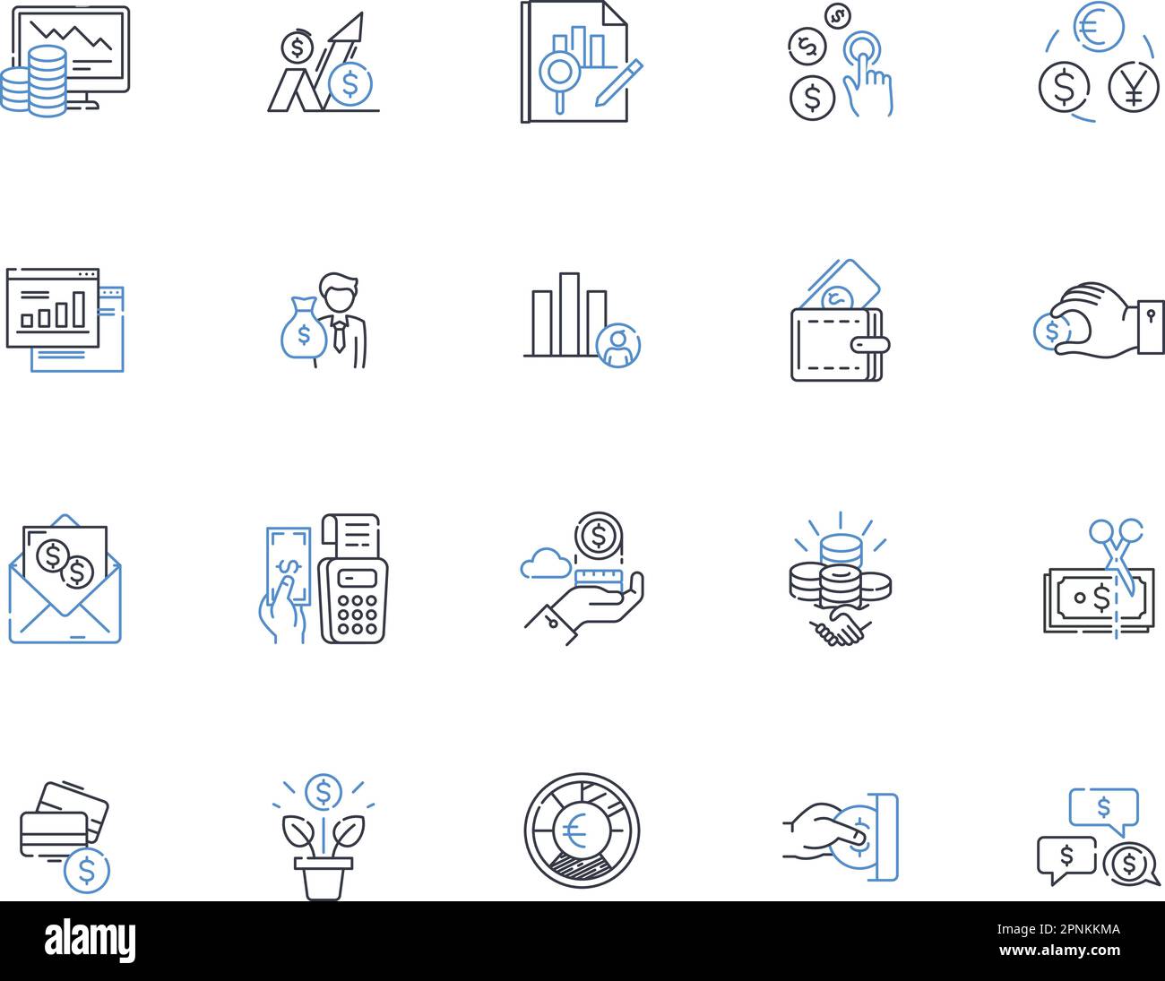 Fundraising drive line icons collection. Donations, Support, Contribution, Philanthropy, Charity ...