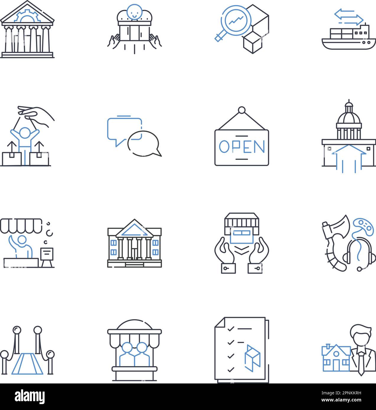 Settlement line icons collection. Compromise, Agreement, Resolution ...