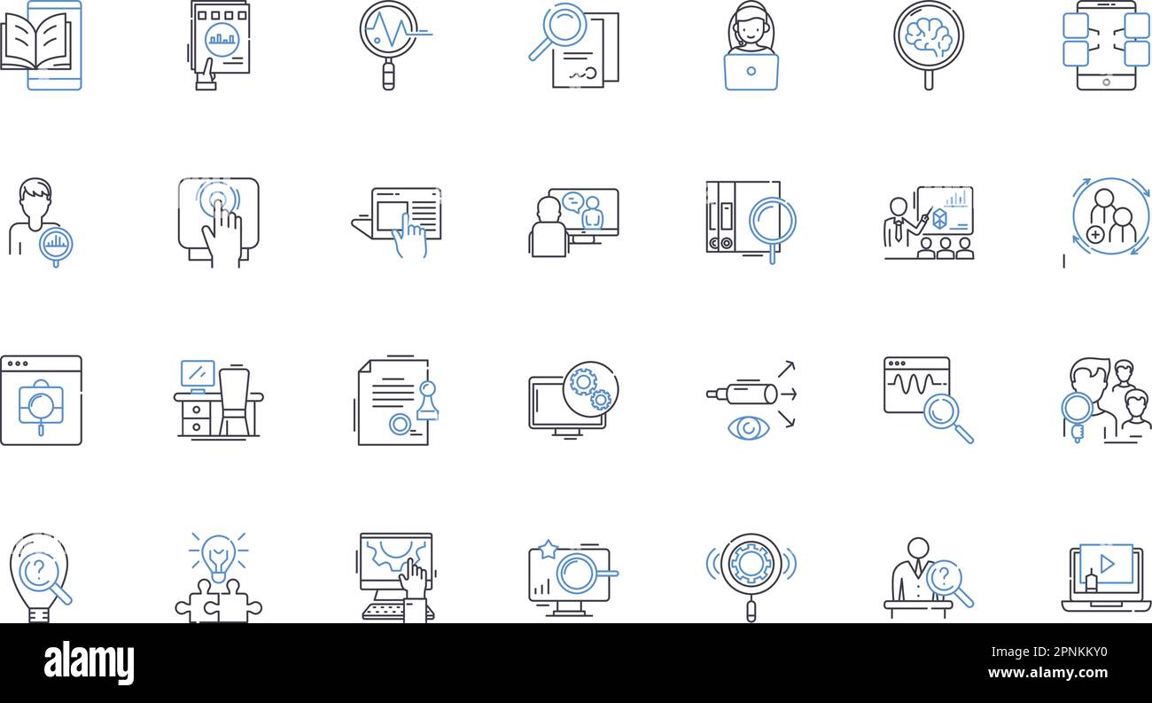 Trace line icons collection. Detect, Track, Follow, Find, Explore ...