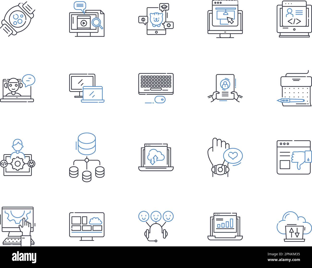 Software Application Outline Icons Collection Functionality User 7923