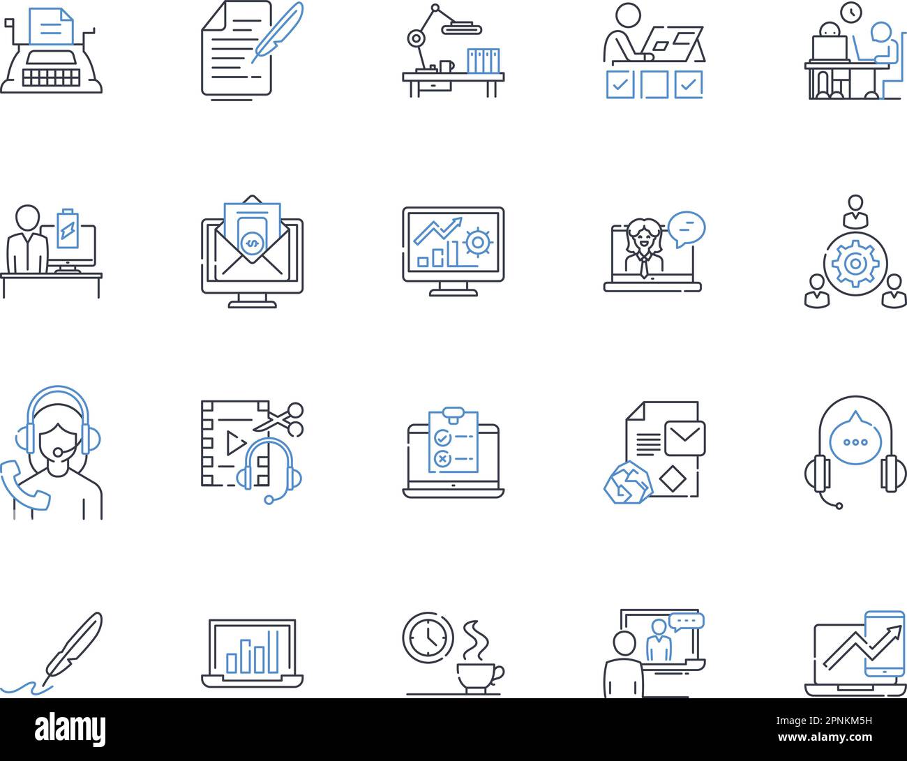 Customer and satisfaction line icons collection. Loyalty, Feedback ...