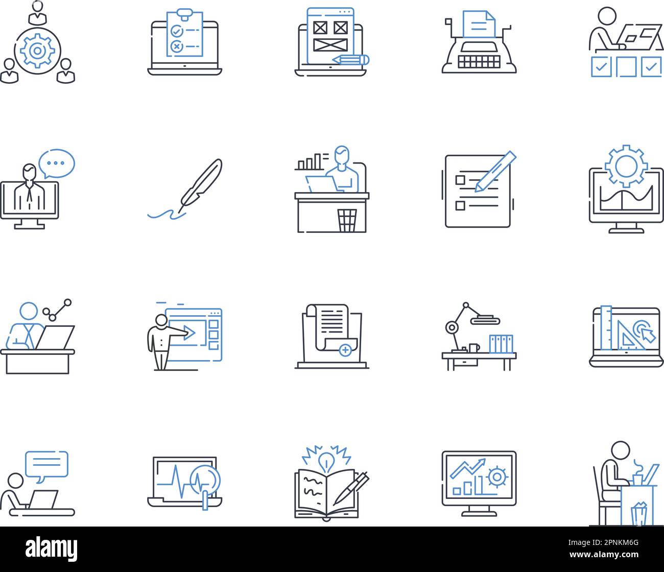 Performance And Results Line Icons Collection Efficiency