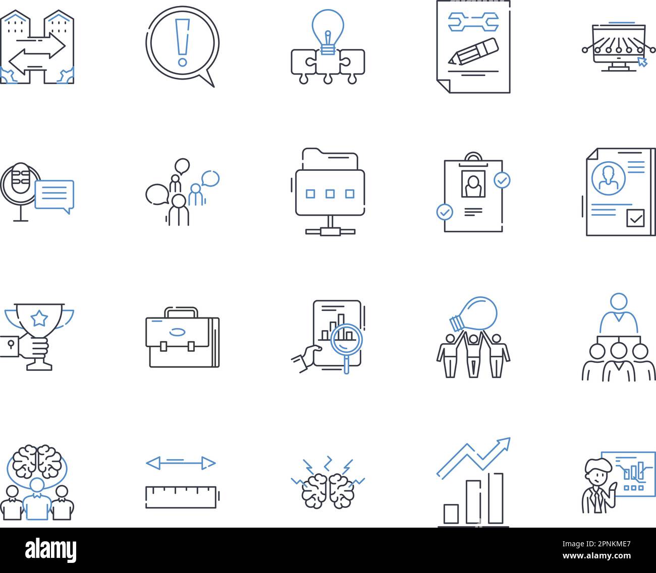 Departmental chiefs line icons collection. Leaders, Managers ...
