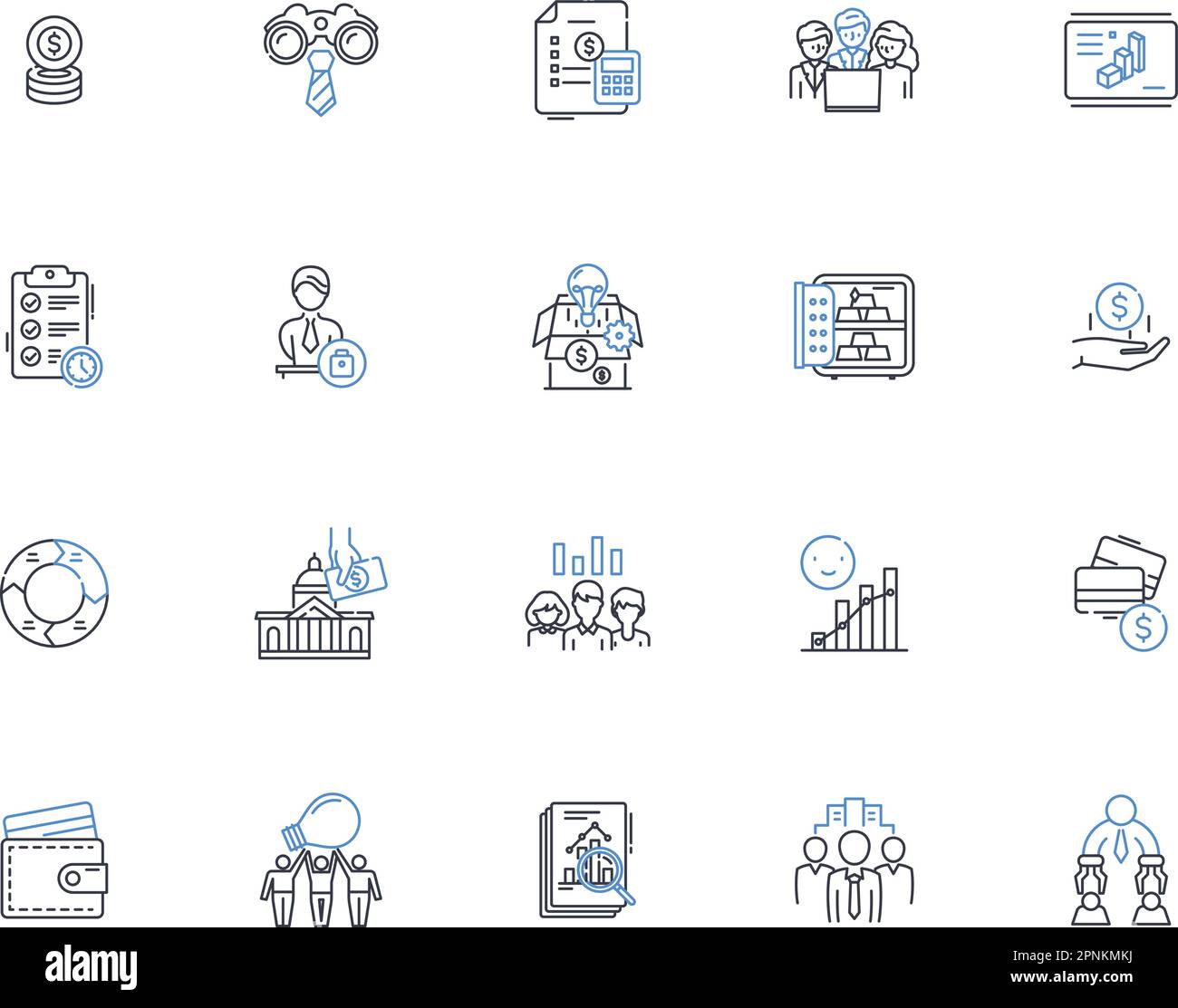 State bank line icons collection. Institution, Finance, Economy, Deposits, Loans, Investments ...