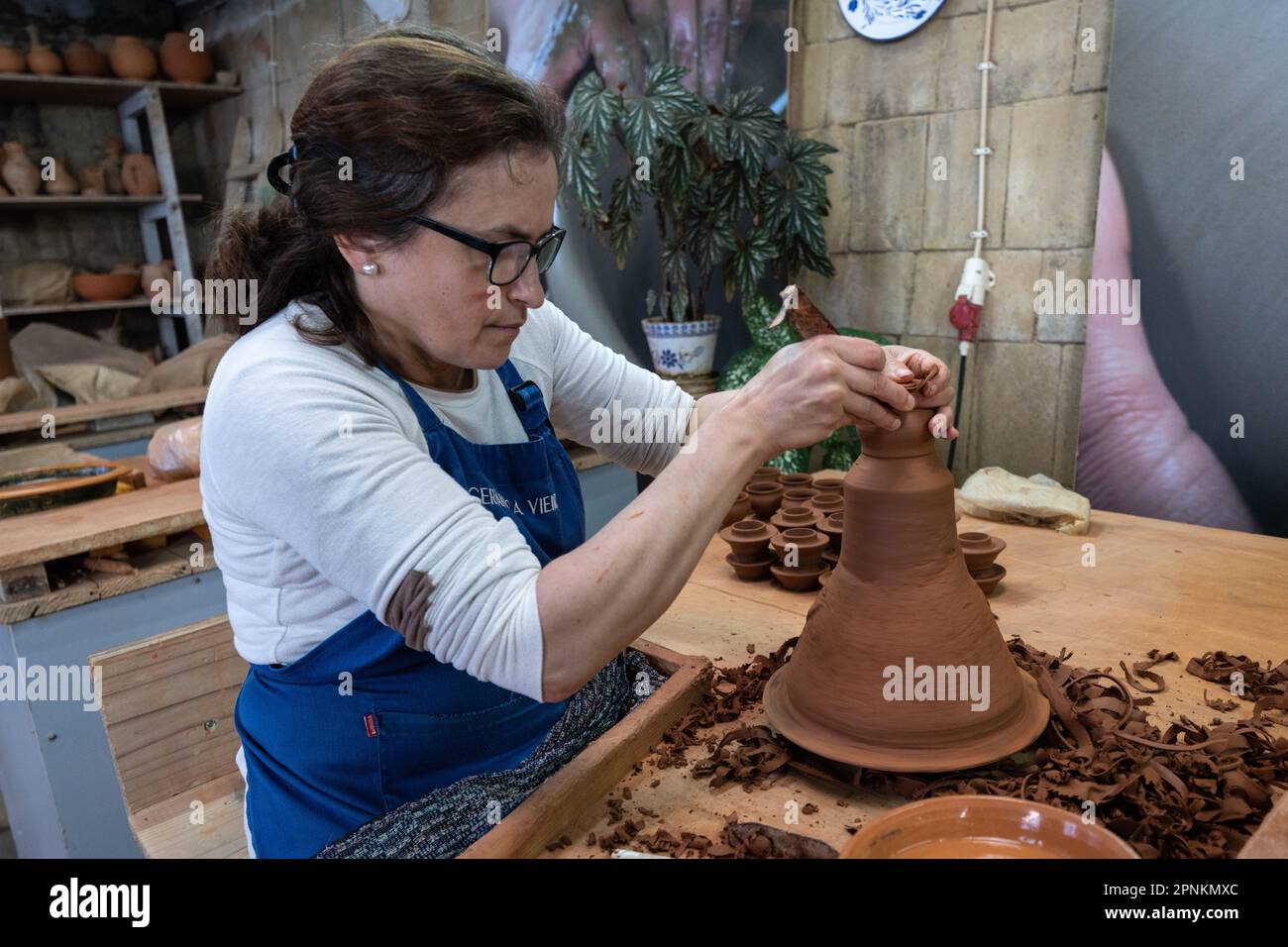 Artisans hand craft traditional Azorean pottery at the Ceramica Vieira ...